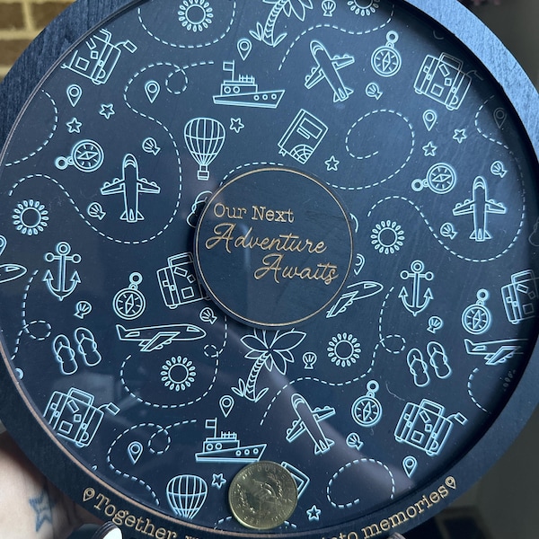 Coin Holder Traveler Gift Personalized, Coin Display Box, Travel Money ...