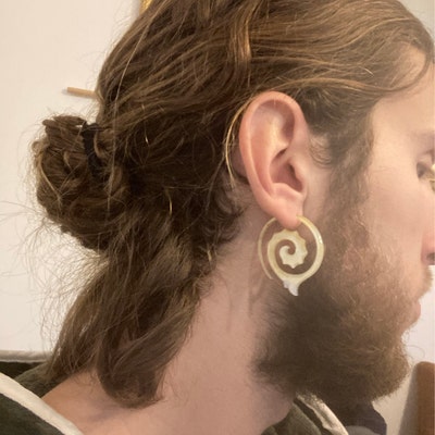 4G 5 Mm Tribal Gauge ,howling Wolf and Crescent Moon , Body Piercing ...