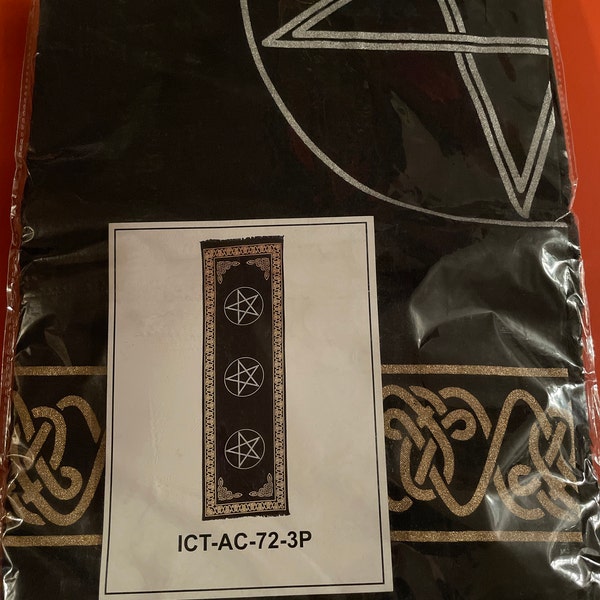 Triple Pentacle Altar Cloth Long 72x21 - Etsy