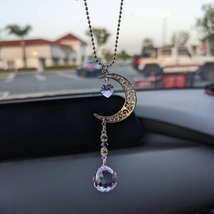 Red Magma Heart Topaz Swarovski Crystal Suncatcher Rearview | Etsy