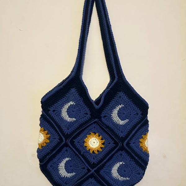 Sun and Moon Tote Bag Crochet PDF PATTERN - Intermediate (english) - Etsy
