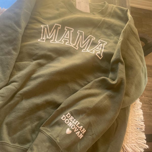 Custom Team Name Sweatshirt With Sleeve Print, School Mascot Sweatshirt ...