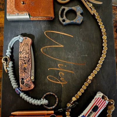 Thin Red Line EDC Wallet Chain Style Lanyard - Etsy