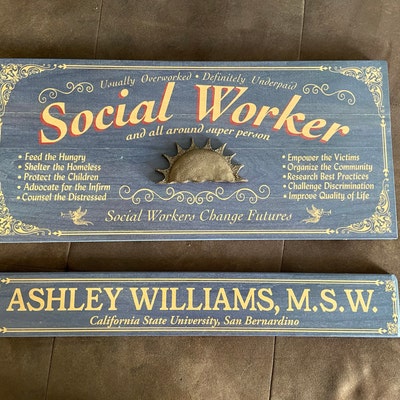 Social Worker Wood Sign With Optional Personalization - Etsy
