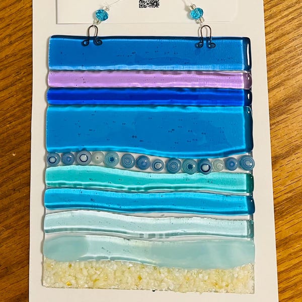 Fused Glass Ocean Wave Art, Sea Turtle Suncather, Glass Fish ...