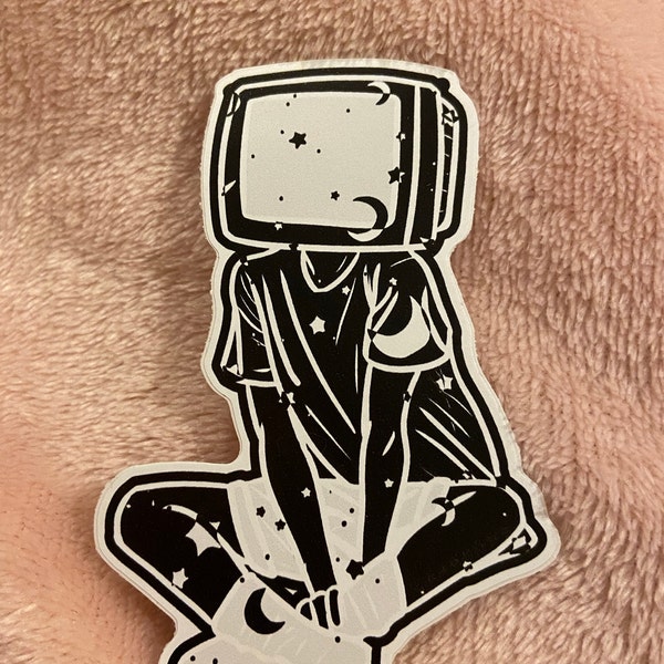 TV Head/ Monitor Head – Vaporwave Retrowave - Matte Vinyl Stickers – 10 ...