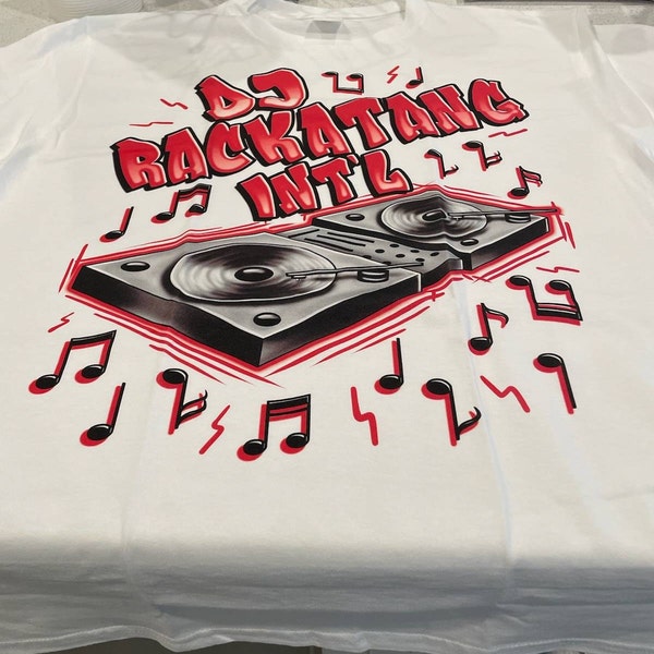 Personalized DJ Music Turntable T-shirt, Music Beat Notes Shirt ...