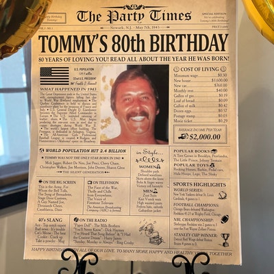 63rd Birthday Newspaper Poster Sign Personalized Birthday - Etsy