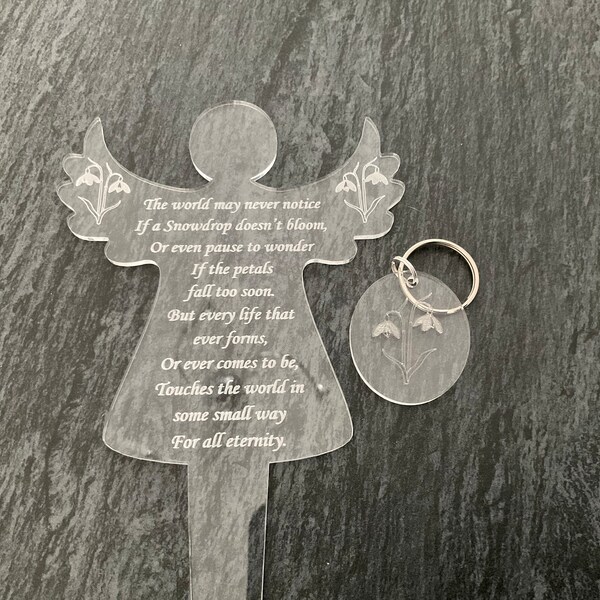 SNOWDROP Miscarriage Baby Loss Keepsake, Infant Loss Gift, Engraved ...