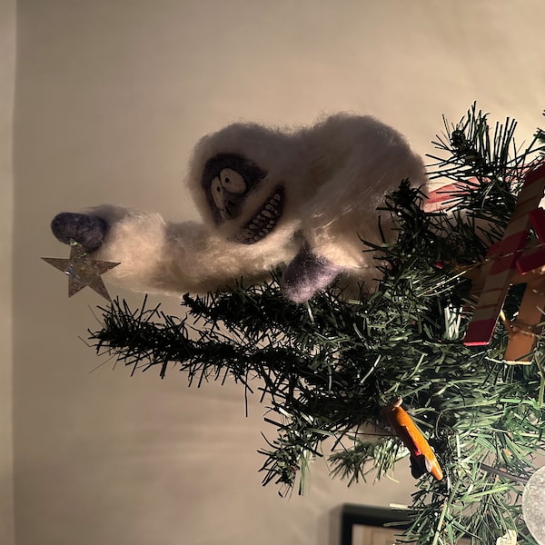 Christmas Tree Topper Abominable Snowman Vintage Christmas Ornament ...