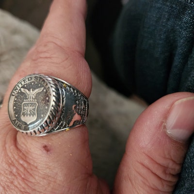 US Air Force Ring, USAF Enameled Emblem Ring, US Military Ring, World ...