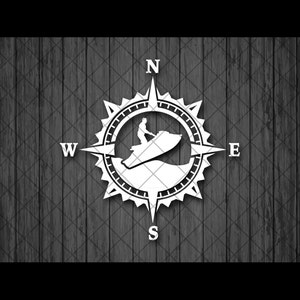 Mountain Wolf Compass Vinyl Decal Sticker Compass Rose | Etsy