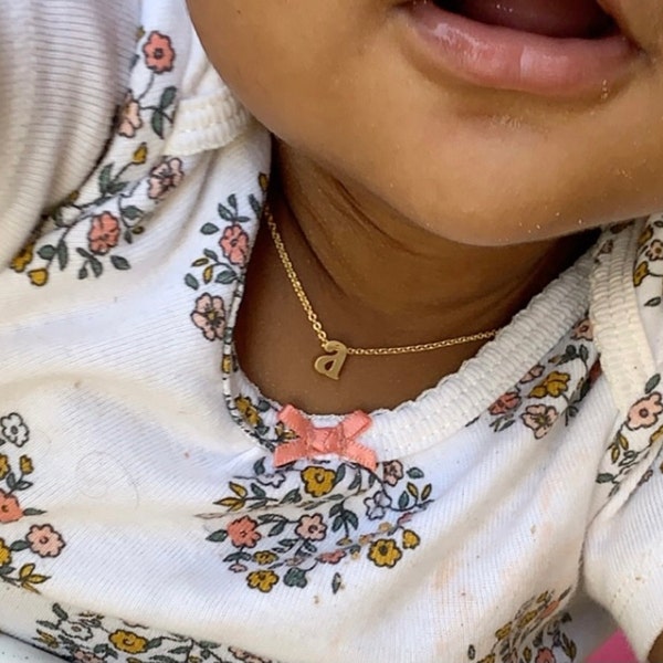 Toddler Initial Necklace, Baby Girl Initial Letter Pendant Necklace ...