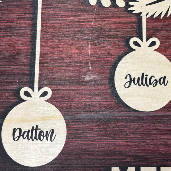 Family Christmas Decoration, Personalized Christmas Name Sign, Custom ...