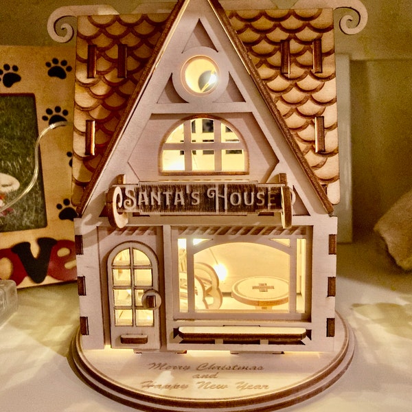 Santa Claus House - Laser Cut File, SVG Plan for Glowforge and Cutting ...