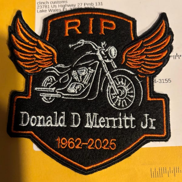 RIP Patch for Biker Jackets | Iron in Memorial Applique for Motorcycle ...