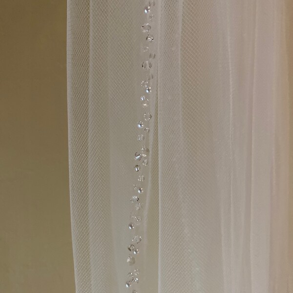 Wedding Veil, 1 Layer Wedding Veil, Fingertip Veil, Bridal Veil, Light ...