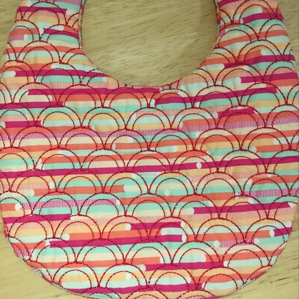 ITH in the Hoop Quilted Baby Bib - Fish Scales Mermaid Machine ...