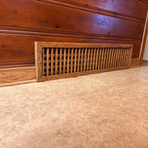 Custom Made to Your Size Large TRIMMED WOOD Floor Grate Wall Register ...