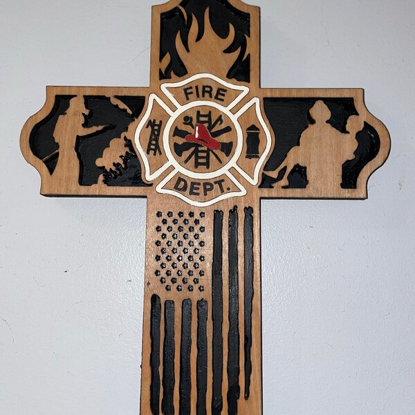 Firefighter Cross SVG | Fireman Cross Svg | Digital File Download | Dxf ...