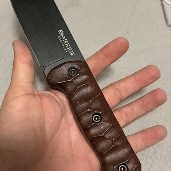 Ka-bar Becker Bk2/wooden Scales /wood Handles/personalized Knife Handle ...