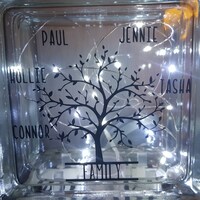 Family Tree Light up Block - Etsy UK