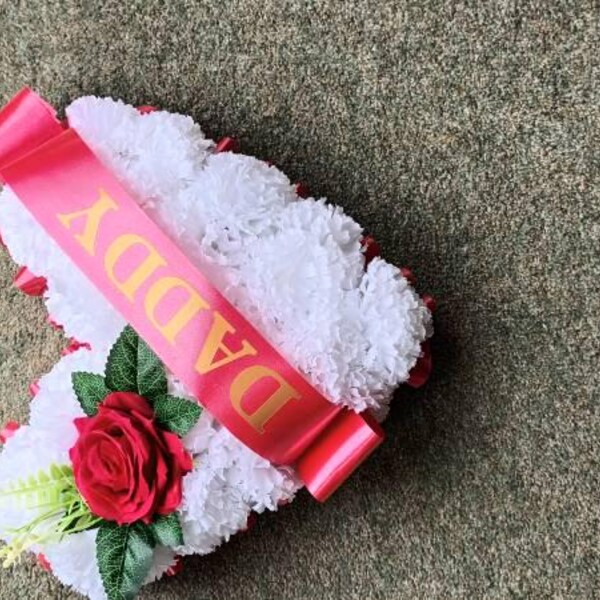 NAN WREATH - White With Yellow or ANY 3 Letters/colours Custom Funeral ...