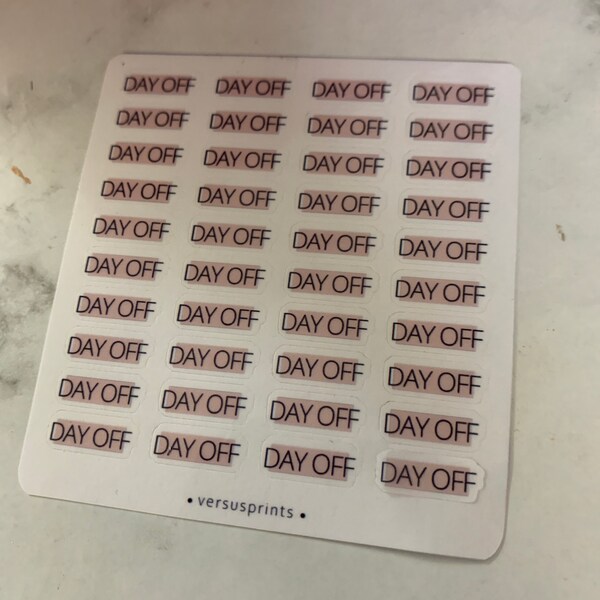 Transparent Day off Stickers, Clear Minimal Planner Stickers, Mini ...