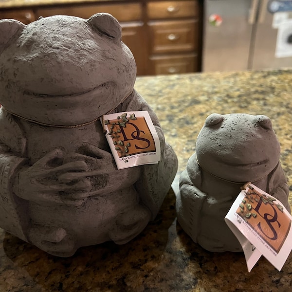 ZEN MEDITATING FROGS (size & Color Options): Solid Stone Sculpture ...