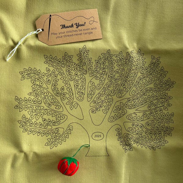 Temperature Tree Embroidery Pattern – Pre-printed Fabric Panel Hand ...