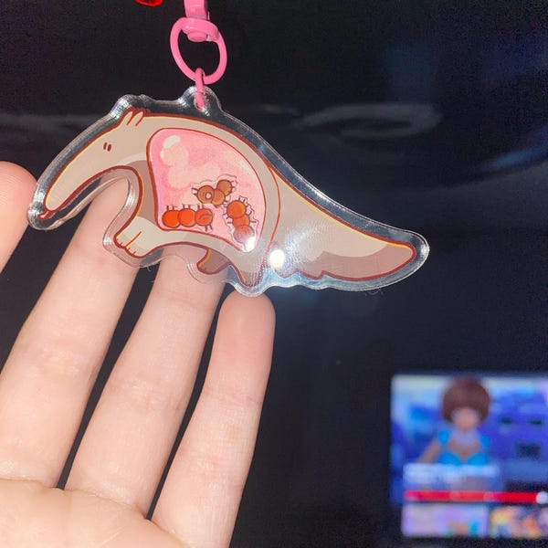 Anteater Shaker Charm | Silly Animal Biology Eating Ants 3D Double ...