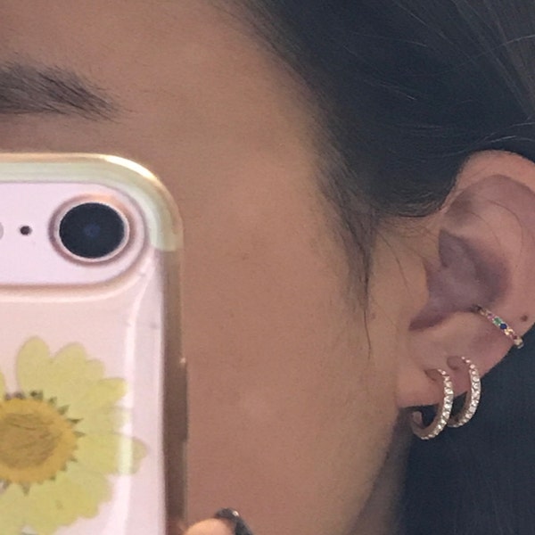 Rainbow Cz Conch Ear Cuff Earrings - Etsy