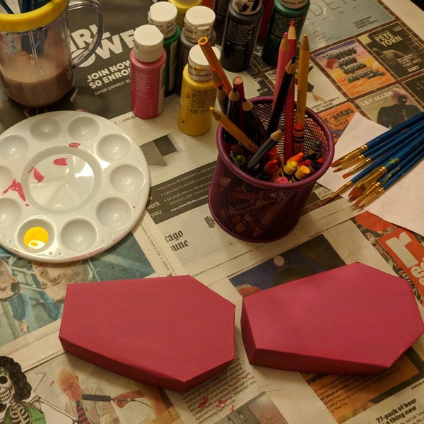 Coffin Boxes - Six (6) DIY Coffin Kits With Lids - Halloween Treat ...