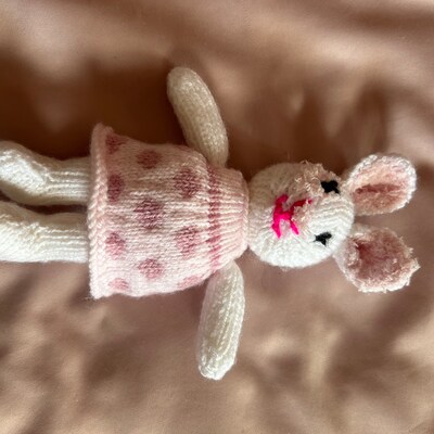 Toy Knitting Pattern for a Small Rabbit With Removable Clothes 7 Inches ...