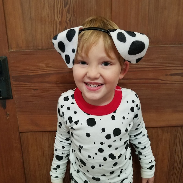 Dalmatian Face Mask Dog Ears Headband Tutu Tail Spots Dalmation Costume ...