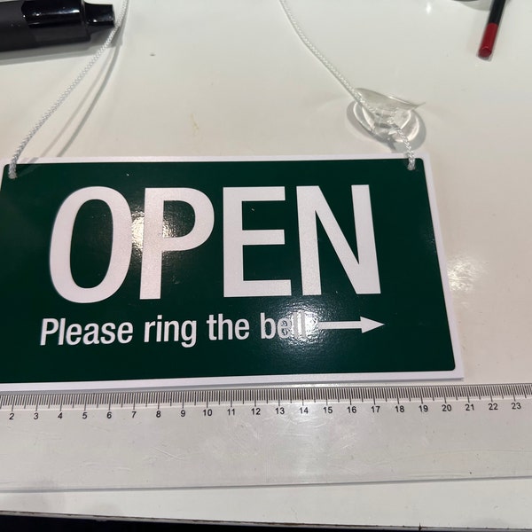 Open Please Ring the Bell / Closed 3mm Rigid 110mm X 210mm Sign, Shop ...