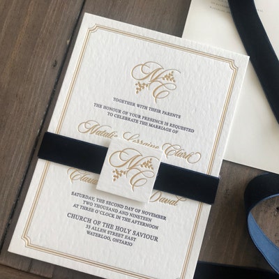 Rustic Glam Wedding Invitation, Gold and Kraft, Gold Foil Text ...