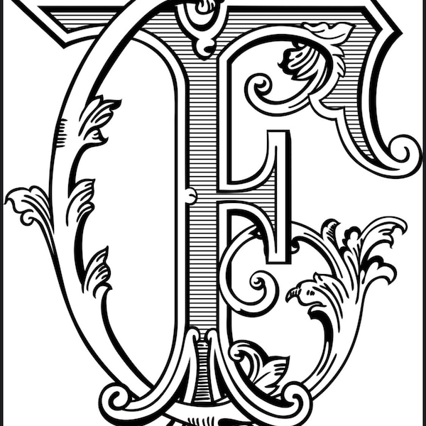 J & J Vintage Monograms, Wedding Monogram, Digital Download, Interwoven ...