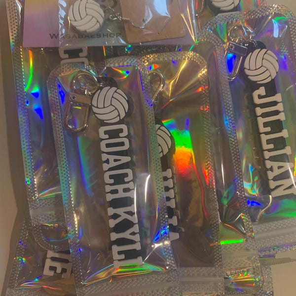 40%OFF BULK Personalized Small Volleyball Keychain Volleyball Bag Tag ...