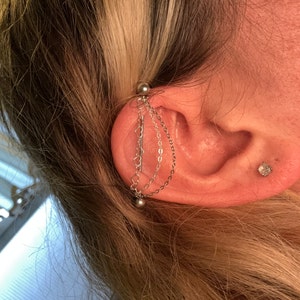 2 Style Barbell Chain, Ear Piercing Chain, Industrial Piercing ...