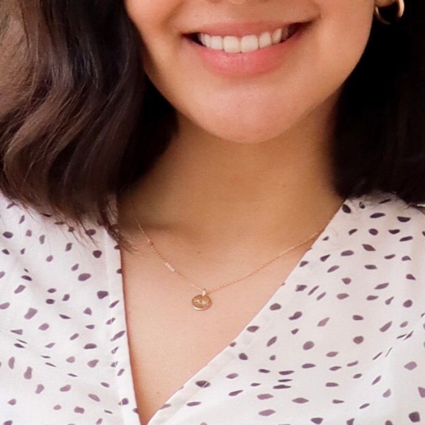 Sunbeam Necklace, Small Sun Necklace, Inspirational Sunshine Necklace ...