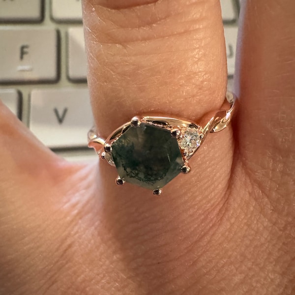 Solitaire Ring 18K Solid Gold Ring Oval Cut Gemstone Ring for Women ...