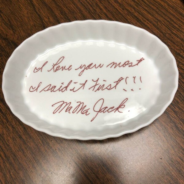 Handwriting Gift, Handwriting Plate, Handwriting Gift for Grandmother ...