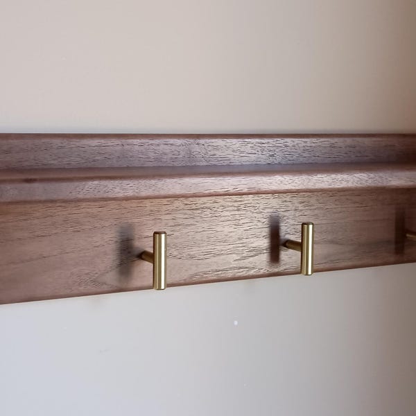 Solid Cherry Coat Rack With Shelf, Entryway Coat Hook, Coat Hanger - Etsy