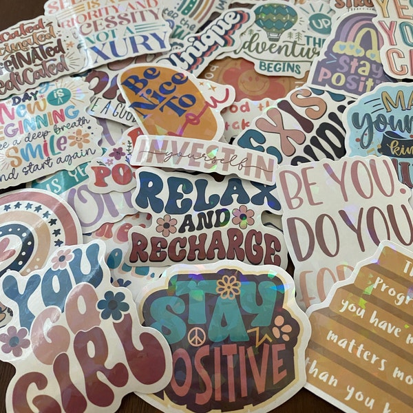 Boho / Aesthetic Quote Sticekers, Vinyl Motivational Stickers for ...