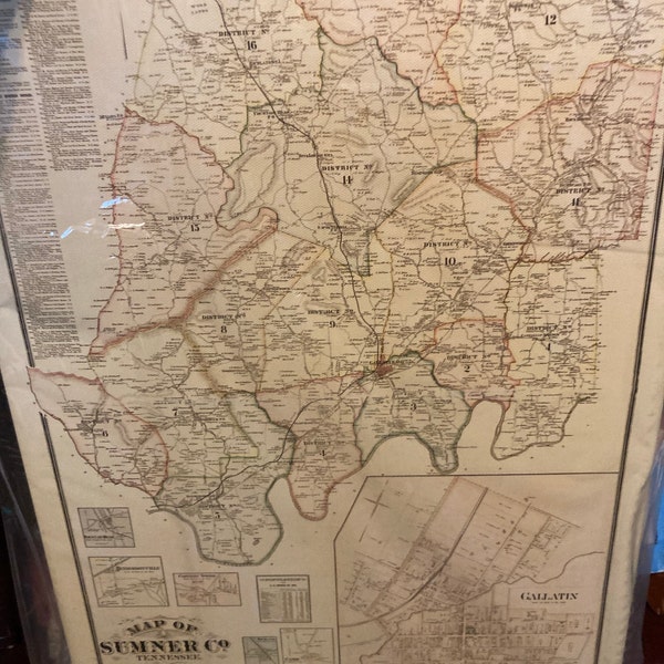 Sumner County Tennessee Map 1878 - Old Map of Sumner County Tennessee ...