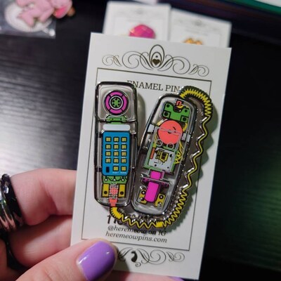 90s Clear Neon Phone Deluxe Enamel Pin V2.0 90s Nostalgia Nineties ...