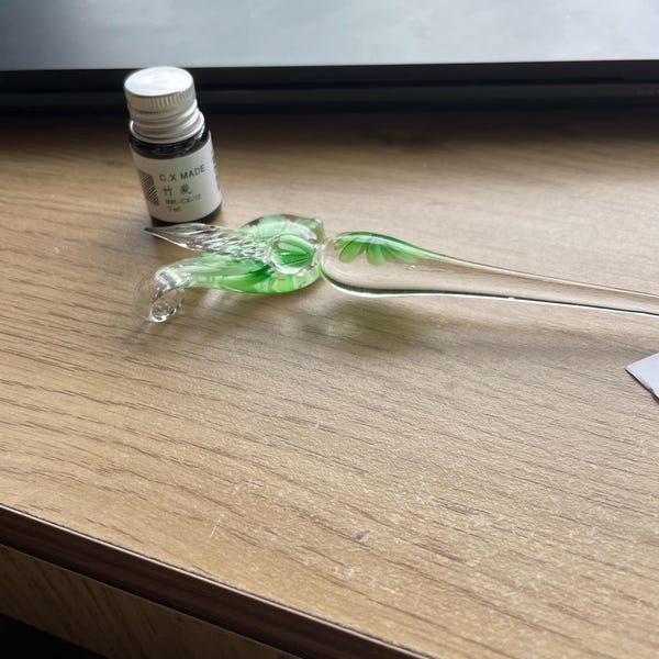 Luxury Glass Dip Pen Set With Eternal Flower || Handcrafted Crystal ...