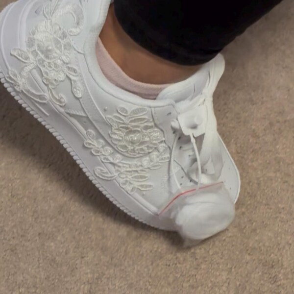 Bridal Air Force 1 Butterfly Floral Embroidered Sneakers • Bridal Shoes ...