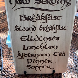Scratch and Dent Sale Hobbit Daily Meals Sign / Plaque Solid Wood ...